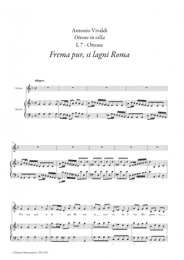 Scop Les Editions buissonnieres - Vivaldi : Frema pur, si lagni Roma ...