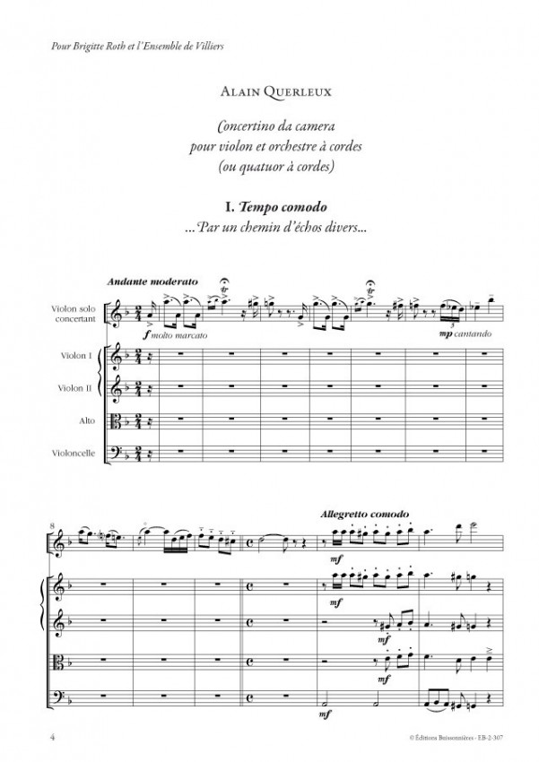 Scop Les Editions buissonnieres - Concertino da camera, Alain Querleux ...